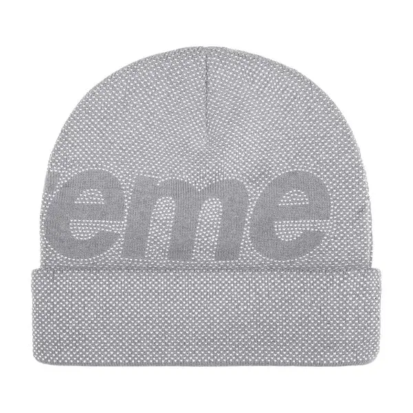 Supreme Fw25 Studded Knockout Big Logo Beanie - Heather Grey