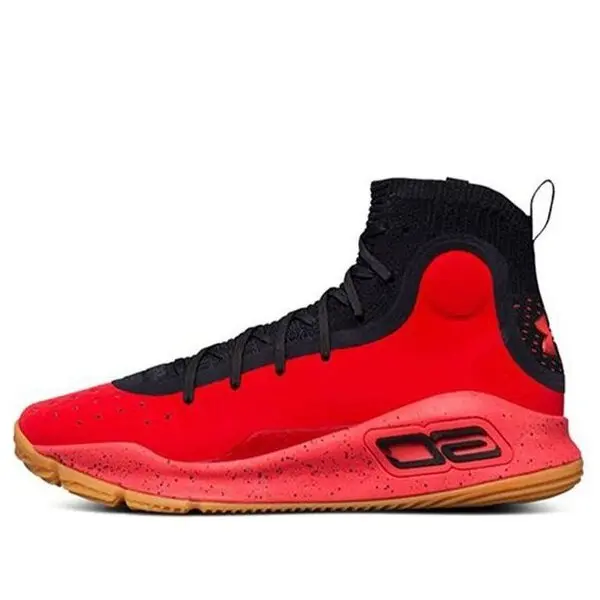Under Armour Curry 4 High Top Lace-up Athletic Sneakers - Red
