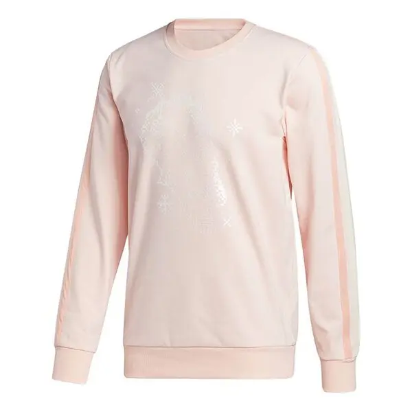 Adidas Crewneck Sweatshirt With Graphic Detail - Pink