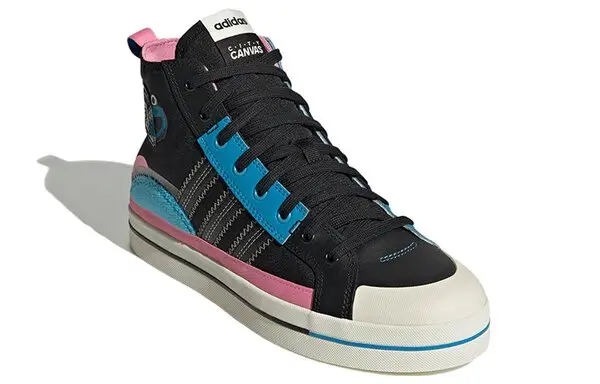 Adidas Neo City Canvas Hi Ssjf X Sesame Street X Jf - Black/blue/pink