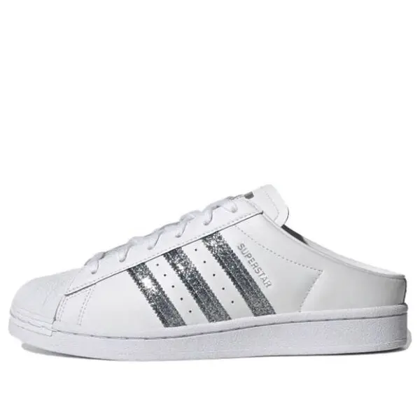 Adidas Superstar Mule Silver Metallic Sneakers - White