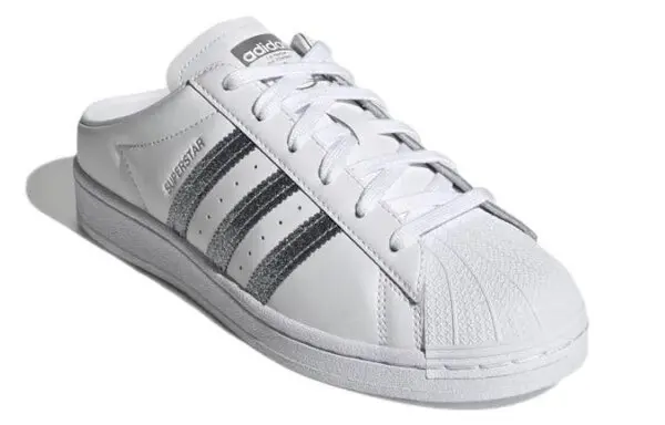 Adidas Superstar Mule Silver Metallic Sneakers - White