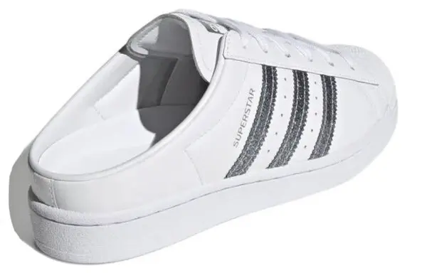 Adidas Superstar Mule Silver Metallic Sneakers - White