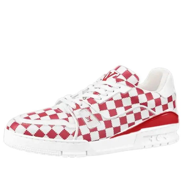 LOUIS VUITTON X Nigo Checked Sneakers - White/red