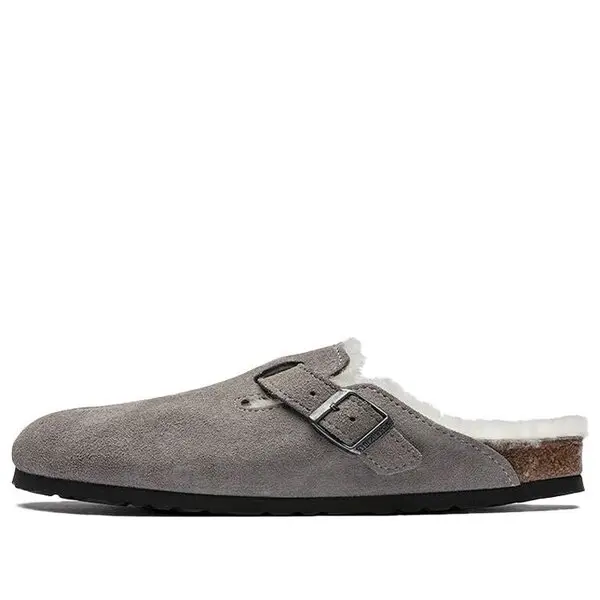 BIRKENSTOCK Boston Suede Clogs - Grey