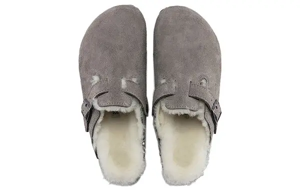 BIRKENSTOCK Boston Suede Clogs - Grey