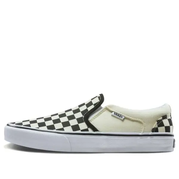 VANS Asher Checkerboard Low Top Slip-on Sneakers - Black/white