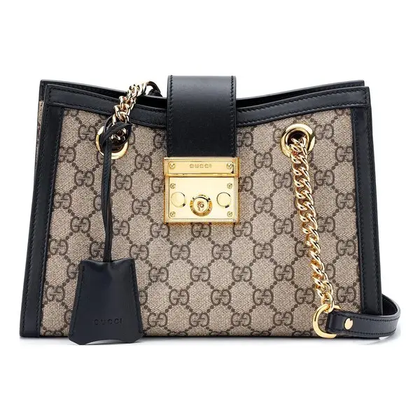 Gucci Padlock Small Gg Shoulder Bag - Beige/black