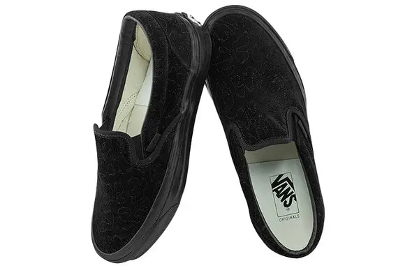 VANS Og Classic Slip-on Lx Velvet Embroidery Leopard - Black