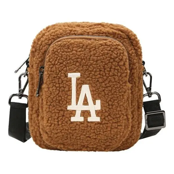 MLB Los Angeles Dodgers Polar Fleece Wool Messenger Bag - Brown