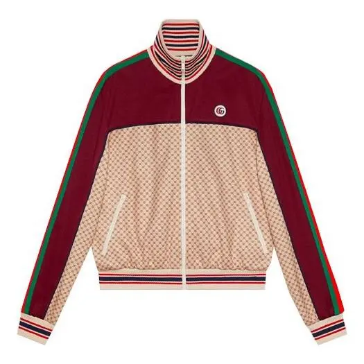 Gucci Interlocking Print Jersey Jacket - Beige/bordeaux