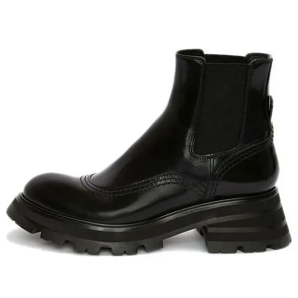 Alexander McQueen Leather Chelsea Ankle Boots
