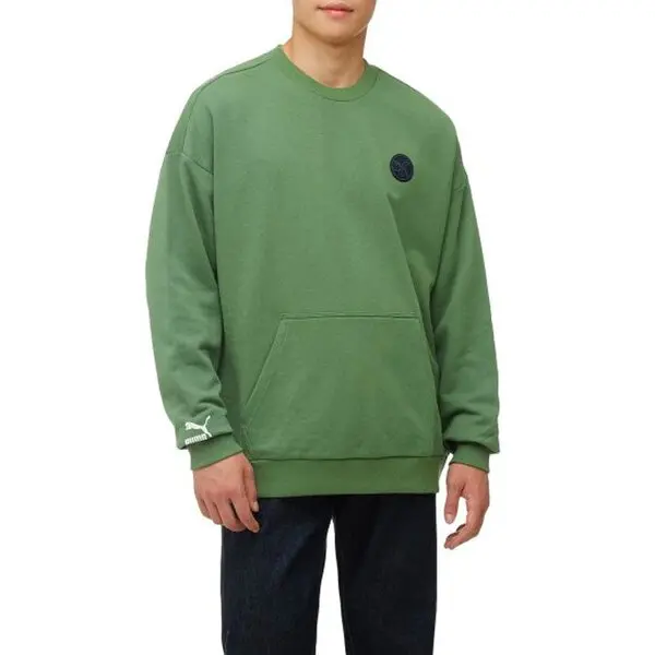 PUMA Long Sleeve Crewneck Pullover With Logo Detail