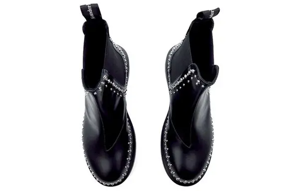 Alexander McQueen Studded Hybrid Chelsea Boots - Black/silver