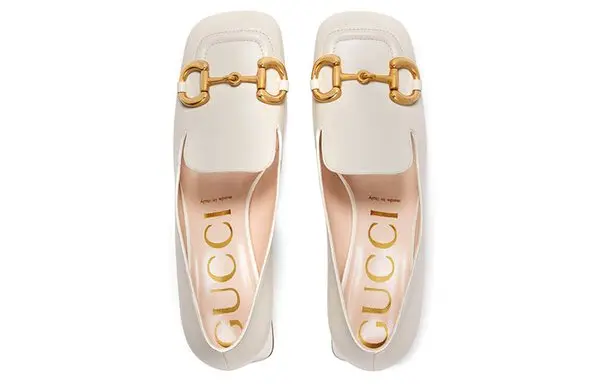 Gucci Low-heel Leather Pump With Horsebit Detail