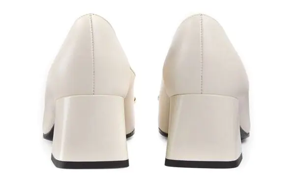 Gucci Low-heel Leather Pump With Horsebit Detail