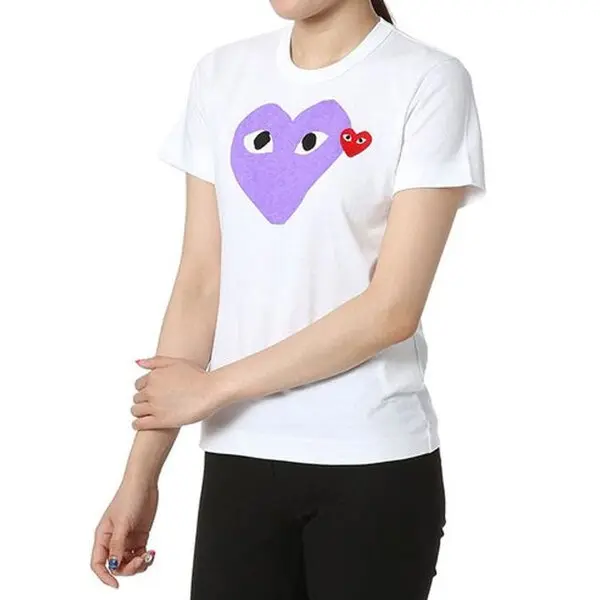 Play Comme Des Garcon Colored Heart T-shirt - White