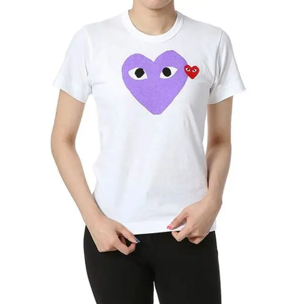 Play Comme Des Garcon Colored Heart T-shirt - White