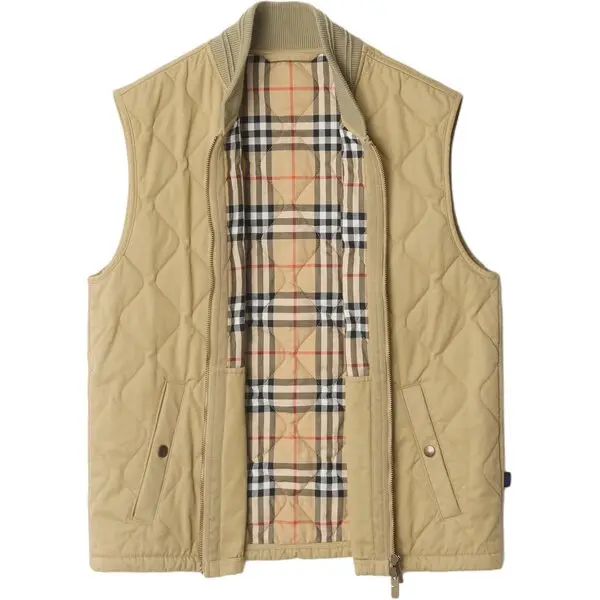 Burberry Quilted Gabardine Gilet