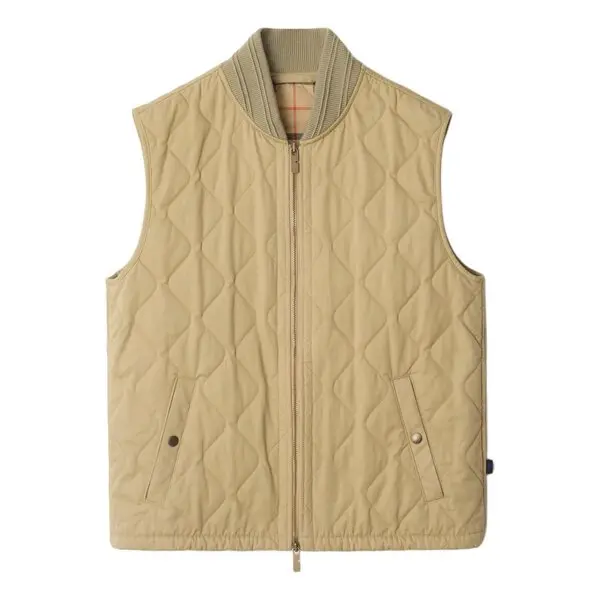 Burberry Quilted Gabardine Gilet - Beige
