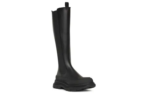 Alexander McQueen Knee High Tread Slick Boots - Black