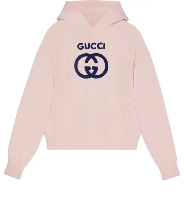 Gucci Embroidered Cotton Jersey Sweatshirt - Light Pink