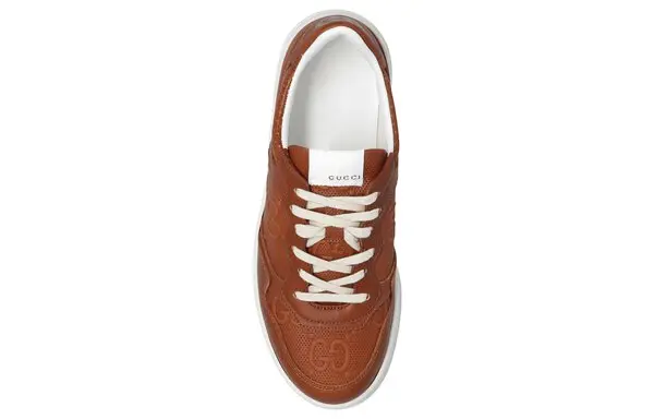 Gucci Embossed Gg Platform Sneakers - Brown/white