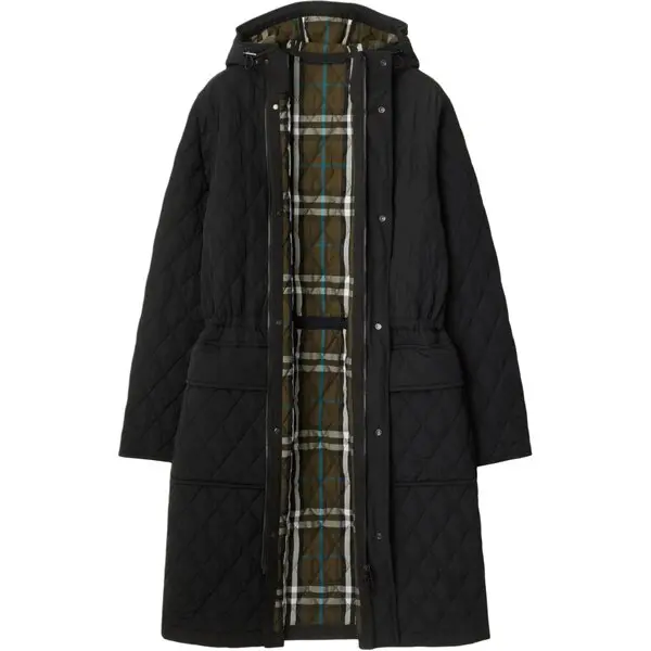 Burberry Quilted Hooded Coat