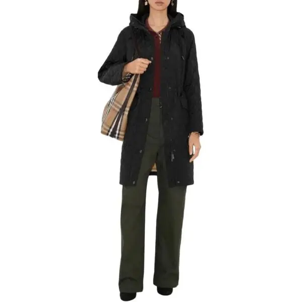 Burberry Quilted Hooded Coat