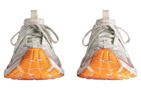 Balenciaga 10xl Sneakers In White, Red, And Orange Mesh, Tpu, And Rubber - White/orange/red