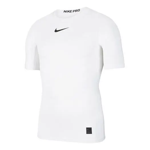 Nike Pro Sports Tight Short Sleeve T-shirt - White