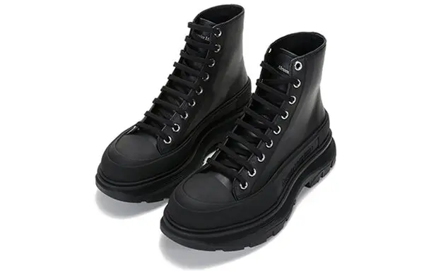 Alexander McQueen Tread Slick Lace Up Boot - Black/black/black