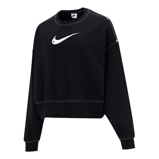 Nike Swoosh Logo Pullover Hoodie - Black
