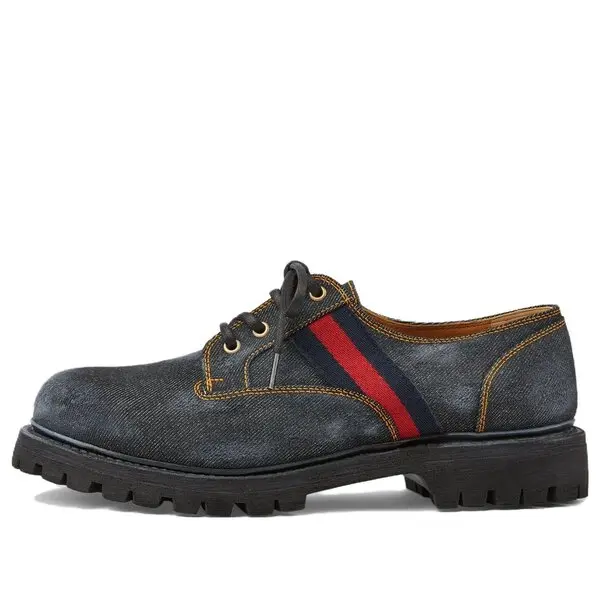 Gucci Denim Derby Shoes - Navy