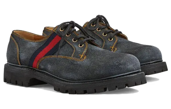 Gucci Denim Derby Shoes