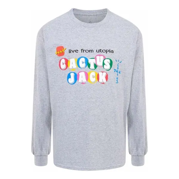 TRAVIS SCOTT X Mcdonalds Fw22 Cj Live From Utopia L/s T-shirt - Grey