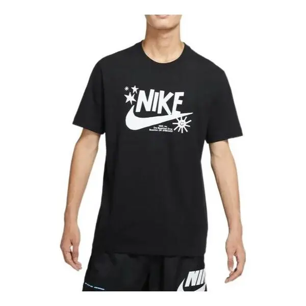 Nike Front Logo Short Sleeves Tee 'doodle Logo Black White