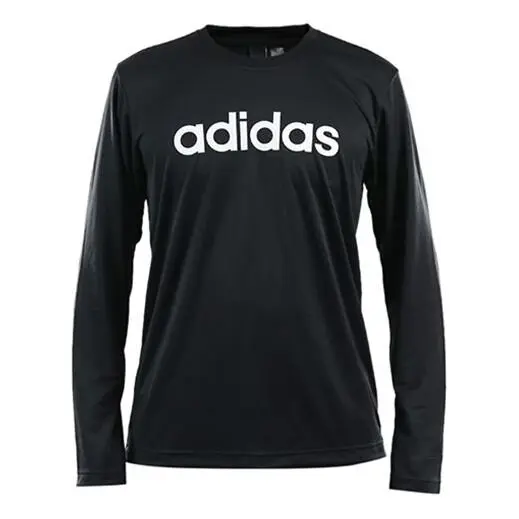 Adidas Long Sleeve Crewneck T-shirt With Printed Logo - Black