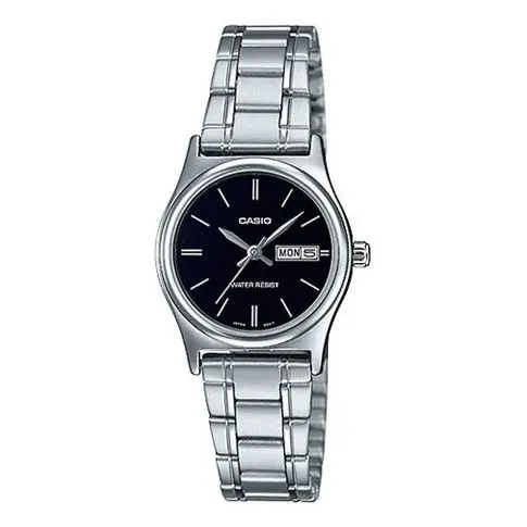 Casio Quartz Stainless Steel Analog Watch With Day And Date - Black