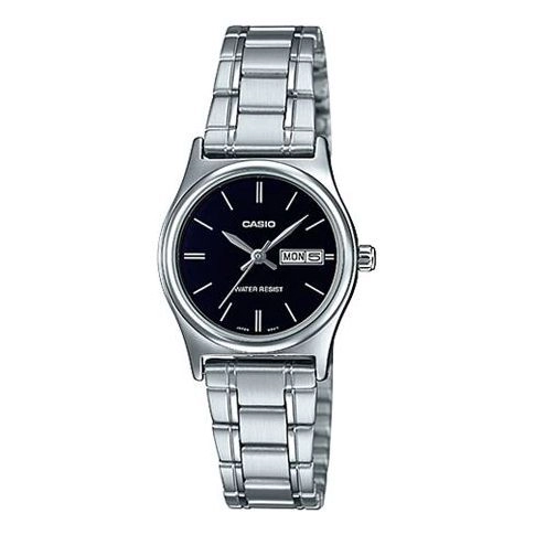 Casio Quartz Stainless Steel Analog Watch With Day And Date - Black