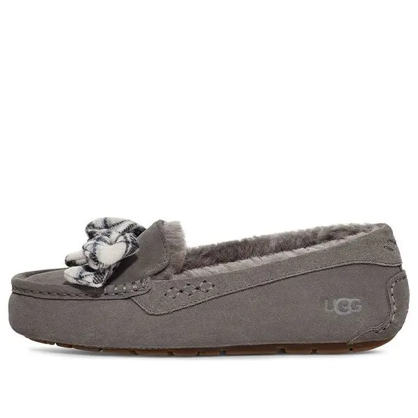 UGG Ansley Plaid Bow Slipper - Charcoal