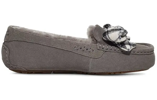 UGG Ansley Plaid Bow Slipper - Charcoal