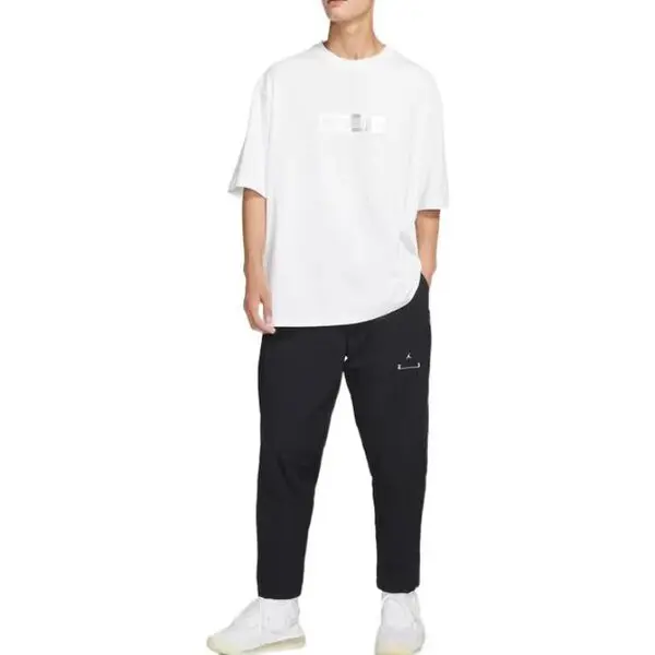 JORDAN Solid Color Round Neck Pullover Brand Multi-color Alphabet Short Sleeve T-shirt White