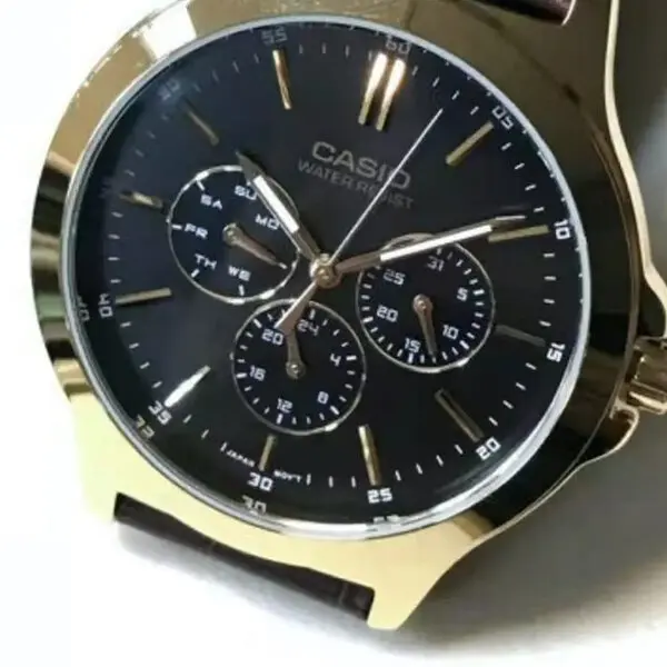 Casio Classic Minimalistic Analog Watch With Black Dial And Stainless Steel Case