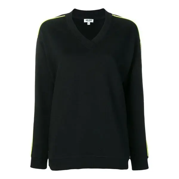 Kenzo V-neck Sweatshirt With Striped Accents - Black