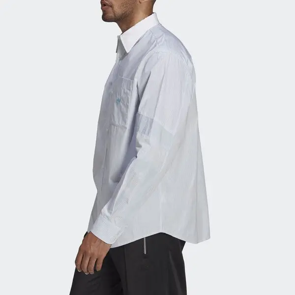 Adidas Originals Casual Sports Long Sleeves Shirt Sky Blue