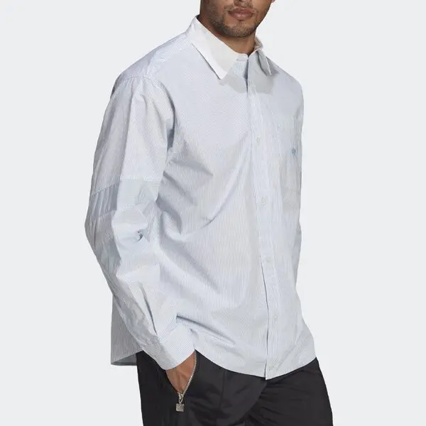 Adidas Originals Casual Sports Long Sleeves Shirt Sky Blue