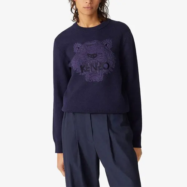 Kenzo Tiger Embroidered Long Sleeve Pullover