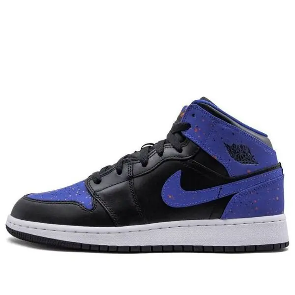 JORDAN 1 Mid "paint Splatter" Sneakers - Black/royal