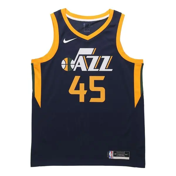 Nike 2020 Season Utah Jazz Mitchell Sw Shirt College 'dark Blue Yellow - Dark Blue/yellow